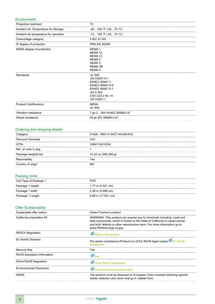 9001K31H8 technical document page 2
