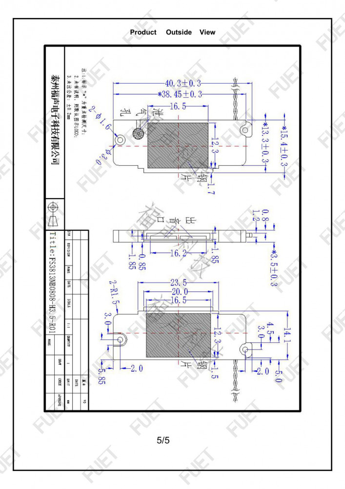 FS3813NB0808-H3.5-R01 approval document page