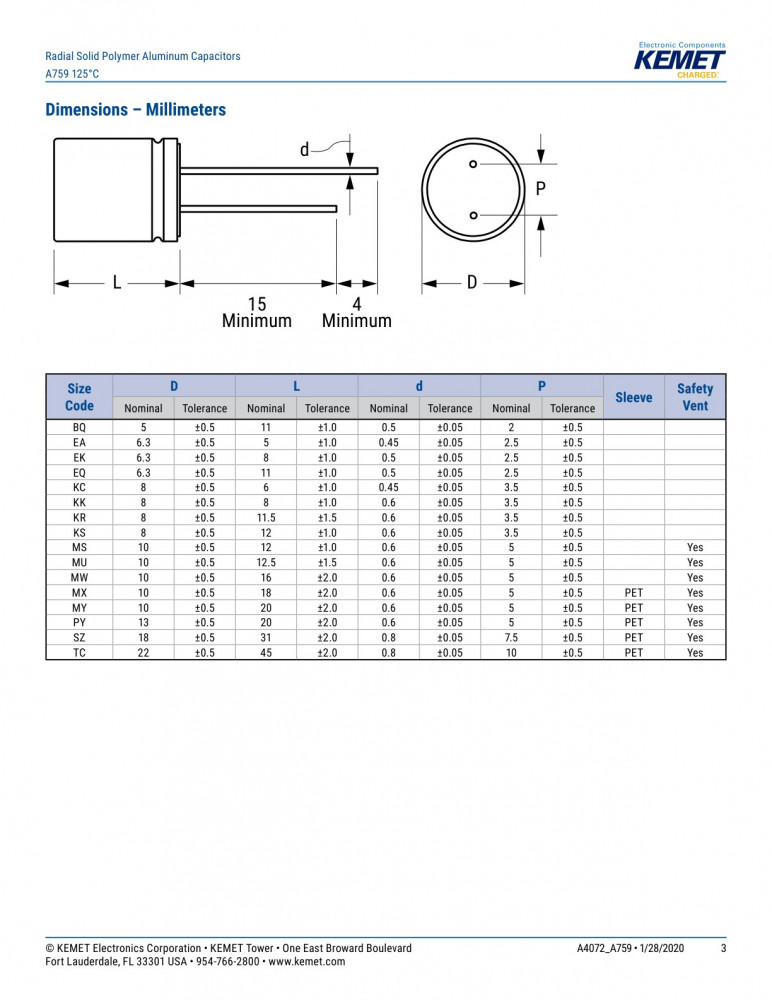 KEMET A759 datasheet page 3