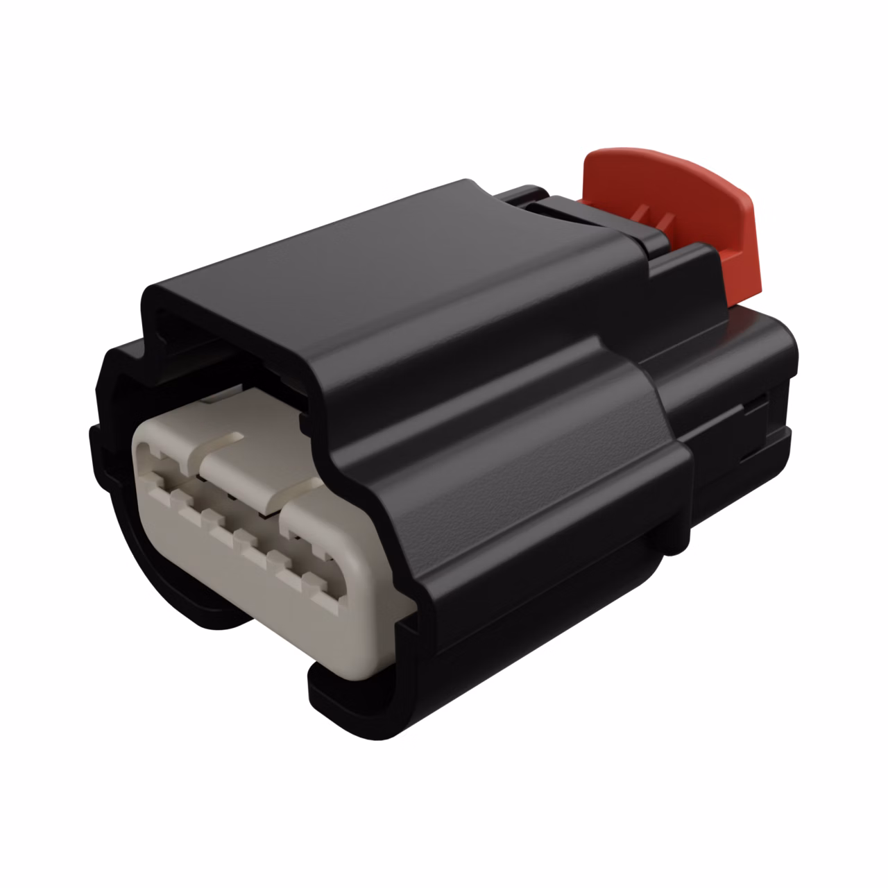 2.54mm MX64 Sealed Single Row Crimp Housing, GET Terminal, Black, 6 Circuits, Key B, with CPA Lock, All Terminals Plugged for sale
