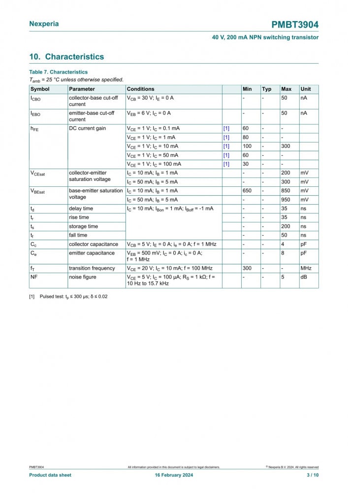 PMBT3904,215 datasheet page 3
