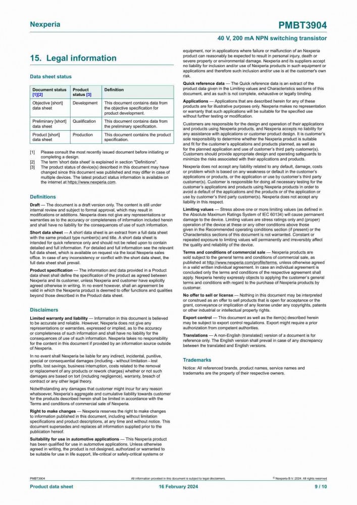PMBT3904,215 datasheet page 9