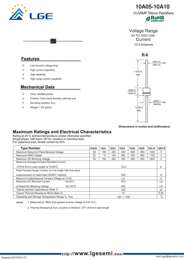 LGE 10A10 datasheet page 1