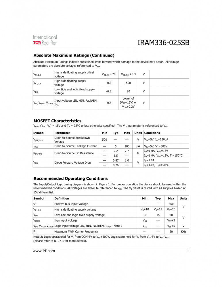 IRAM336-025SB datasheet page 3
