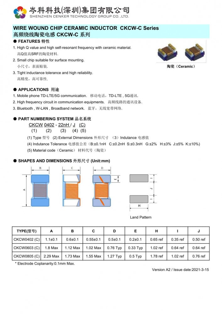 CENKER CKCW-C datasheet page 1