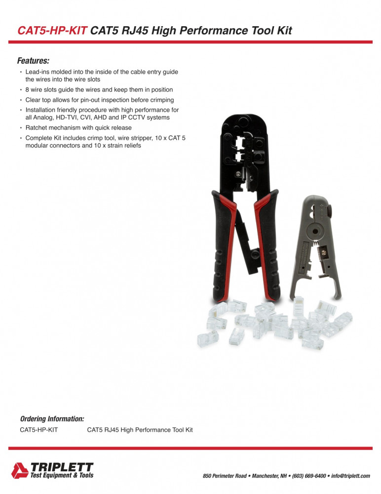 CAT5-HP-KIT technical document preview