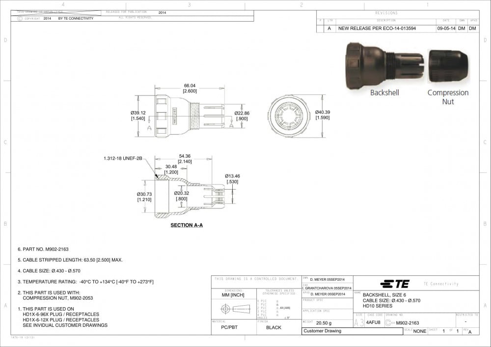 TE Connectivity M902-2163 product drawing