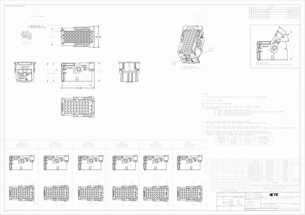 DEUTSCH 2377780-1 controlled drawing preview, page 1