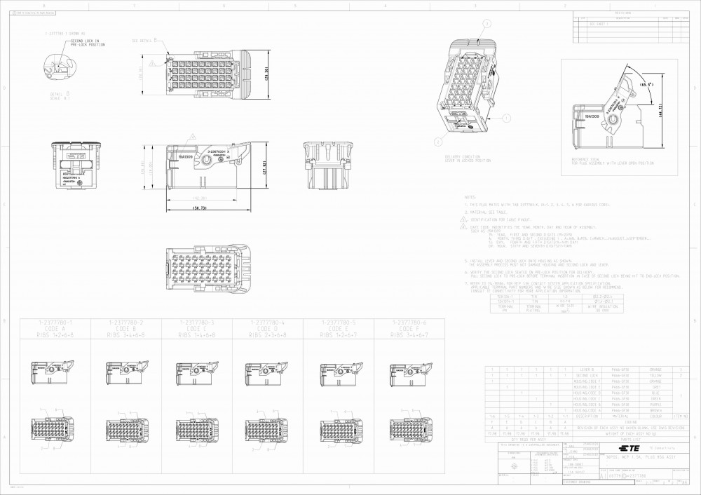 DEUTSCH 2377780-1 controlled drawing preview, page 2