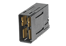 Impact 6 Pair, Vertical Power Header, 39.00mm Stack Height, Press-Fit, LCP, Glass Filled, UL94-V0, Black, Tray Packaging, Lead-Free