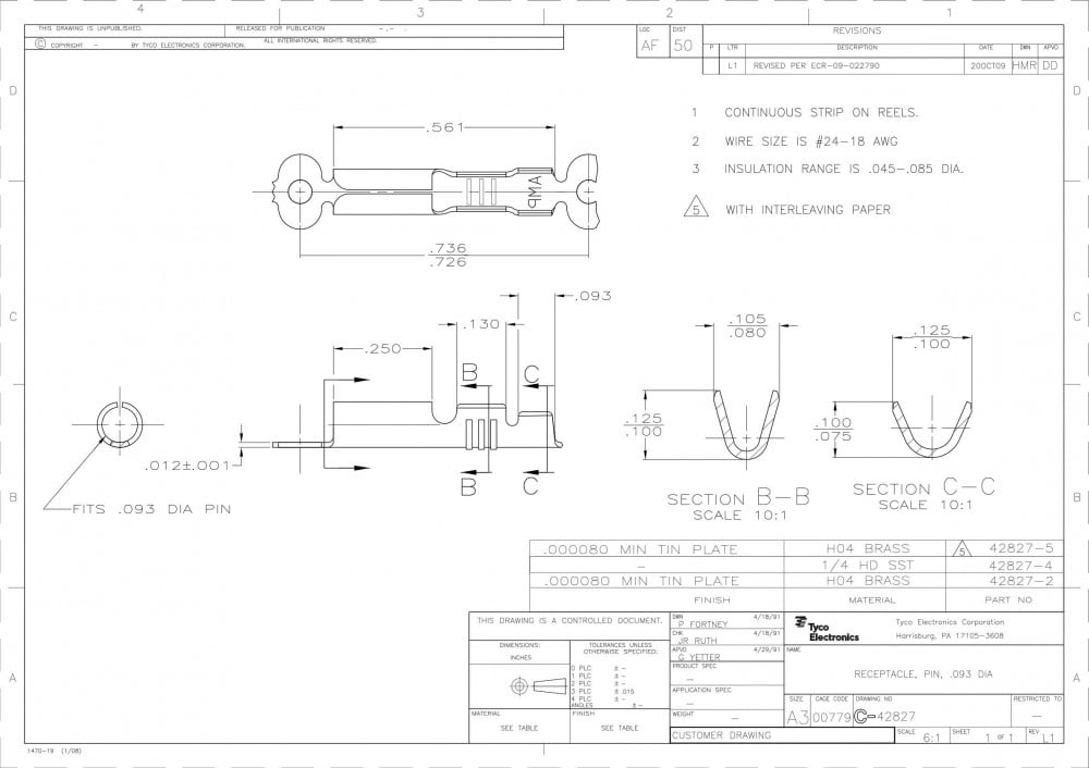 TE Connectivity 42827-2 technical drawing page