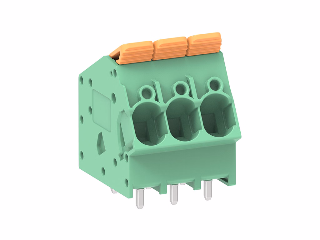 7.50mm Pitch Lever Activated Fixed Mount PCB Terminal Block, 35° Wire Entry, Bussed Terminals, 3 Circuits for sale