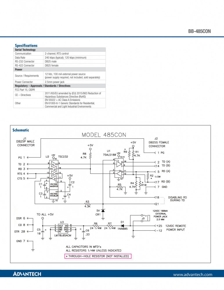 BB-485CON technical document page 2