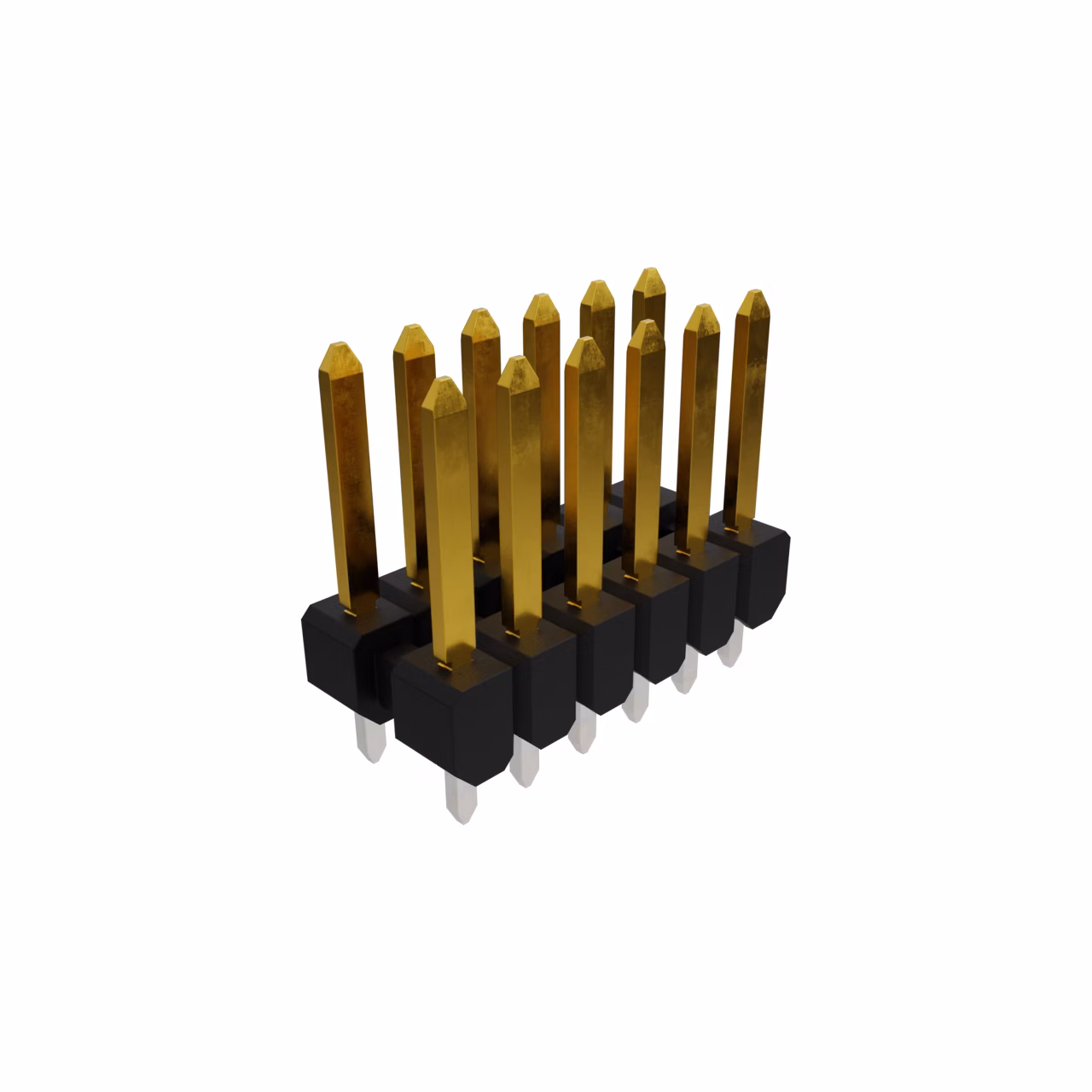 MX150 Dual Row Header, Vertical, 12 Circuits, Gold (Au) Flash Plating, 11.20mm Mating Pin Length, 3.05mm PC Tail Length for sale
