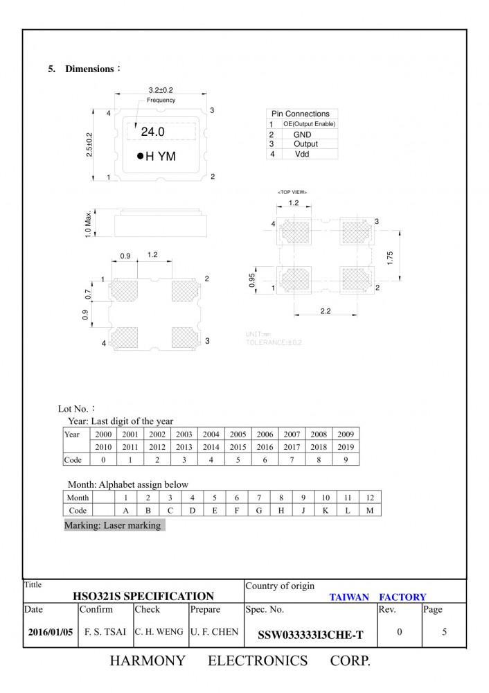 SSW033333I3CHE-T datasheet page 5