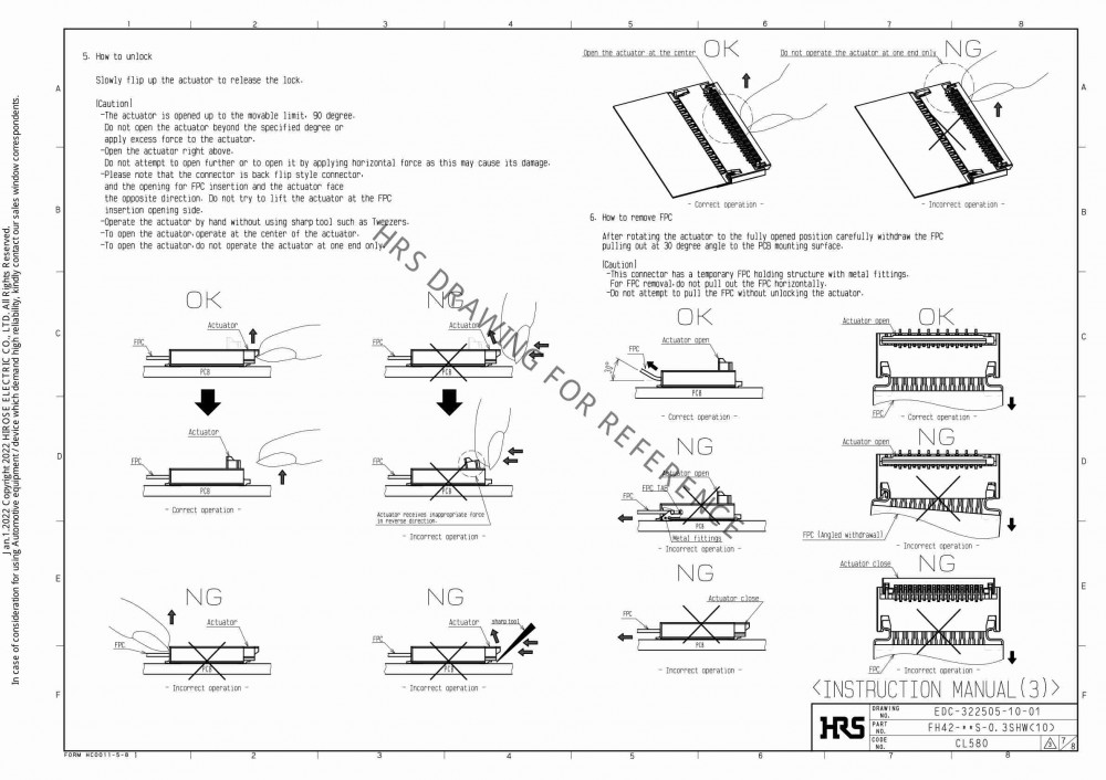 HRS FH42 series handling instructions page 7