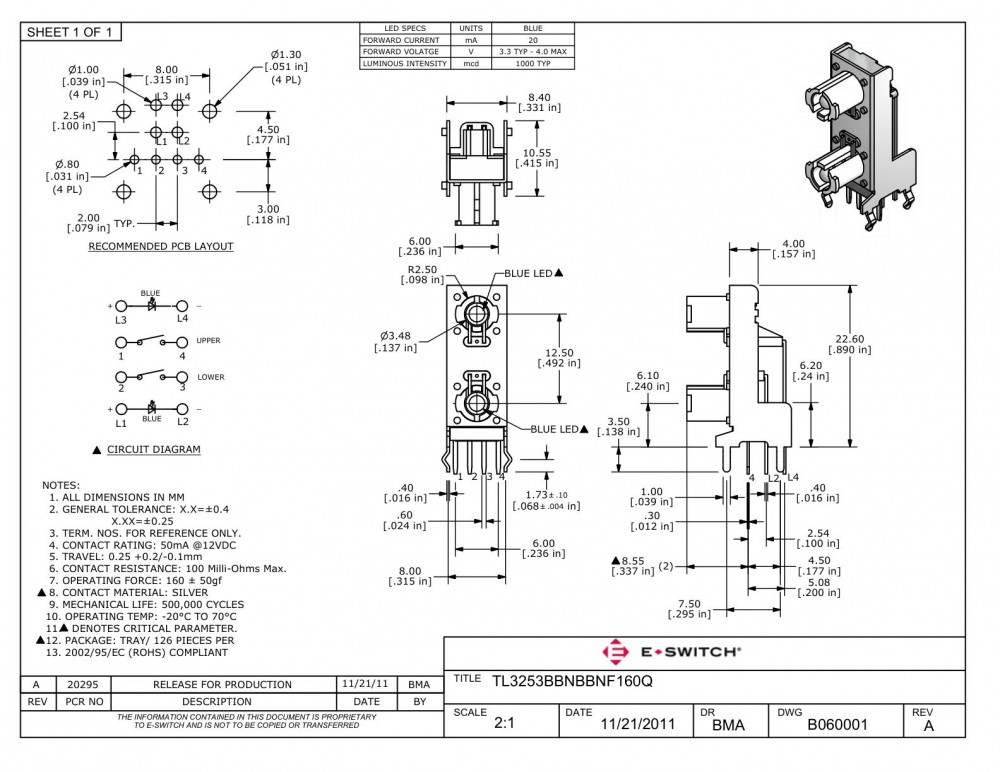 TL3253BBNBBNF160Q product drawing preview