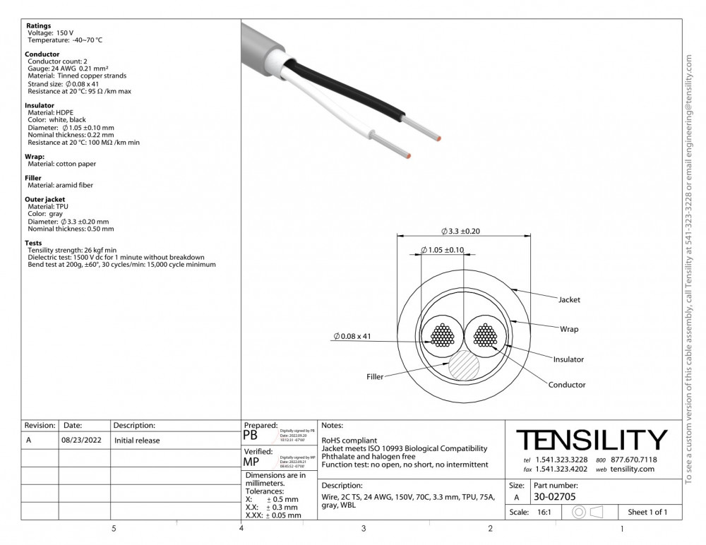 Tensility International 30-02705 product drawing