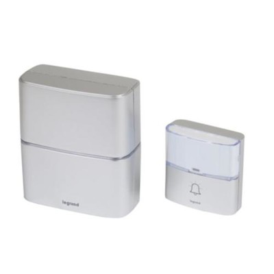 Advanced radio kit, wireless chime and doorbell, Alu finish, 200m radio range, Led flash, mp3 customizable melodies for sale