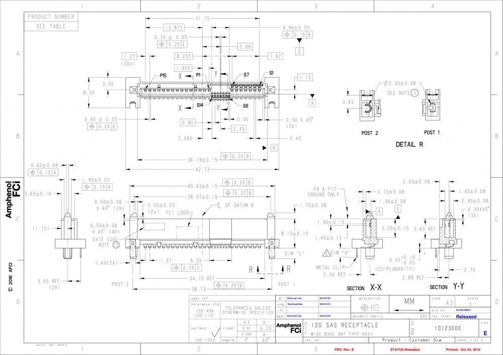 Amphenol 10123000 drawing page 1