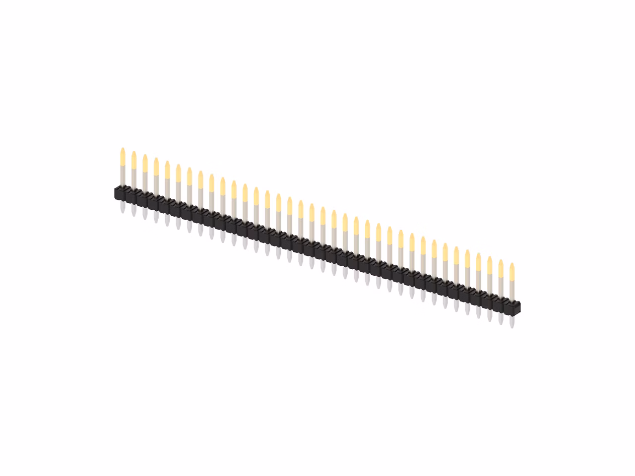 KK 254 Breakaway Header, Vertical, 6 Circuits, 0.38µm Gold (Au) Plating, Mating Pin Length 8.13mm, with Kinked PC Tails, Bag