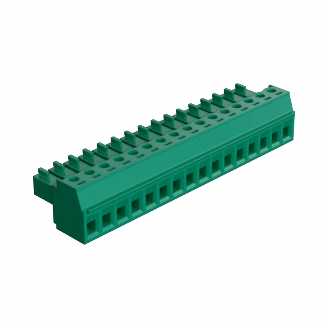 3.81mm Pitch Eurostyle Horizontal Plug, Green Housing, 16 Circuits for sale