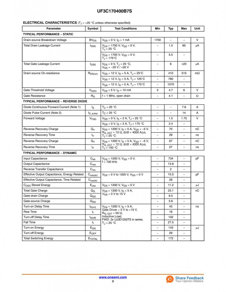 UF3C170400B7S datasheet page 3