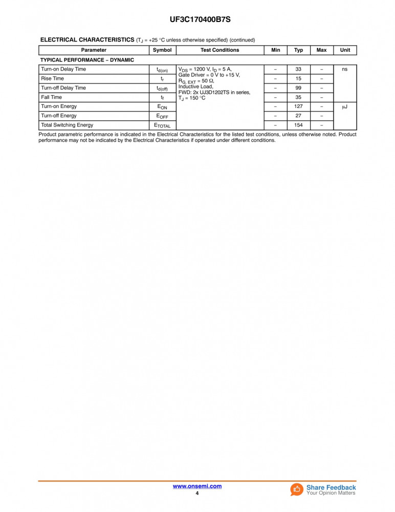 UF3C170400B7S datasheet page 4