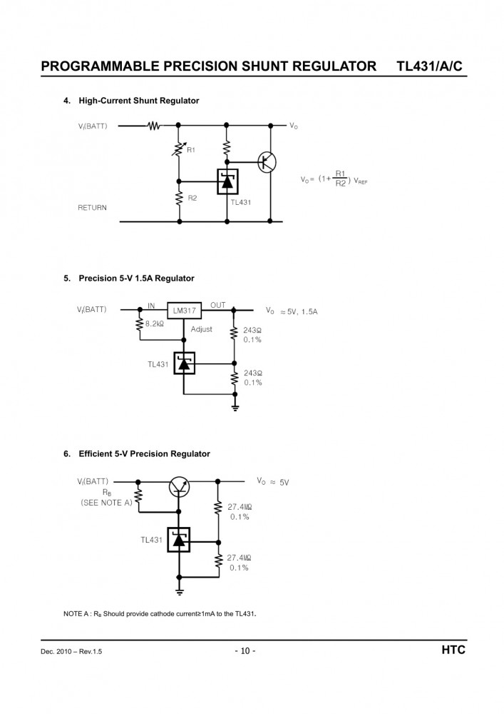 HTC TL431CF datasheet page 10