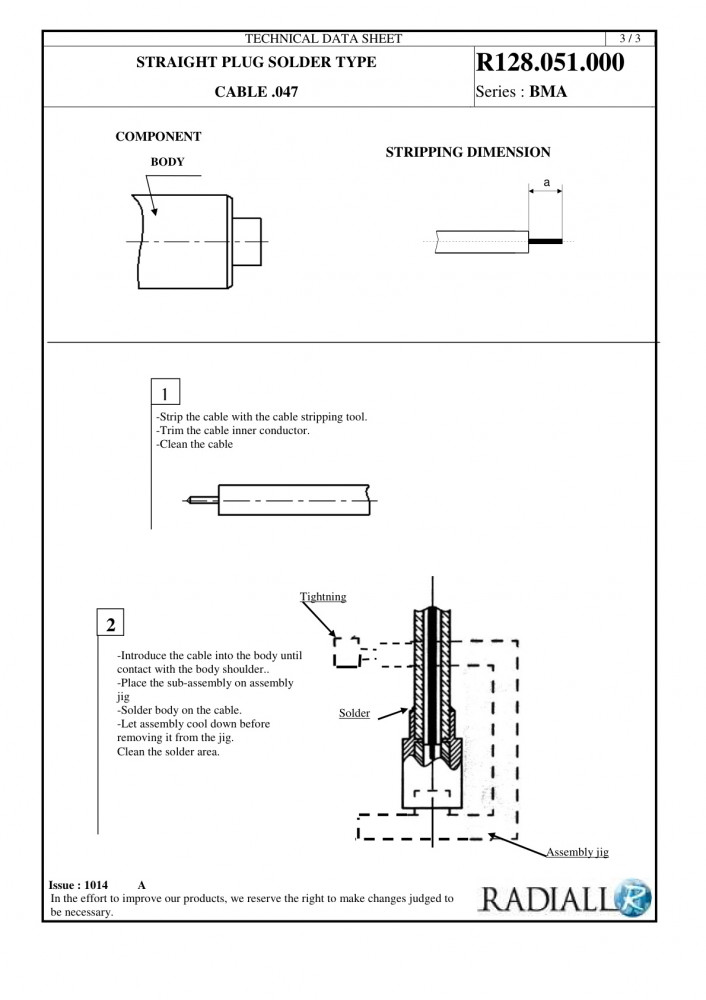 Radiall R128.051.000 cable assembly instructions