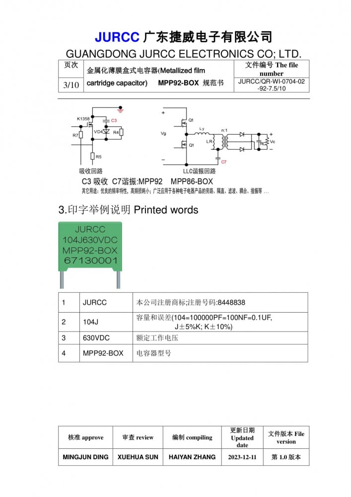 JURCC MPP92-BOX datasheet page 3