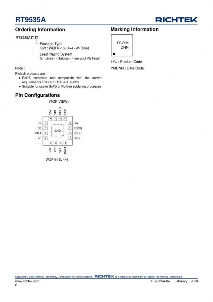 RT9535A datasheet page 2