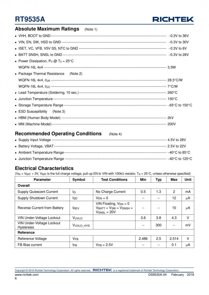 RT9535A datasheet page 6