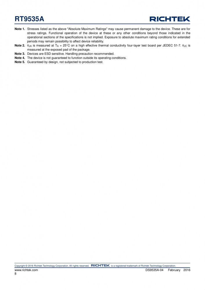 RT9535A datasheet page 8