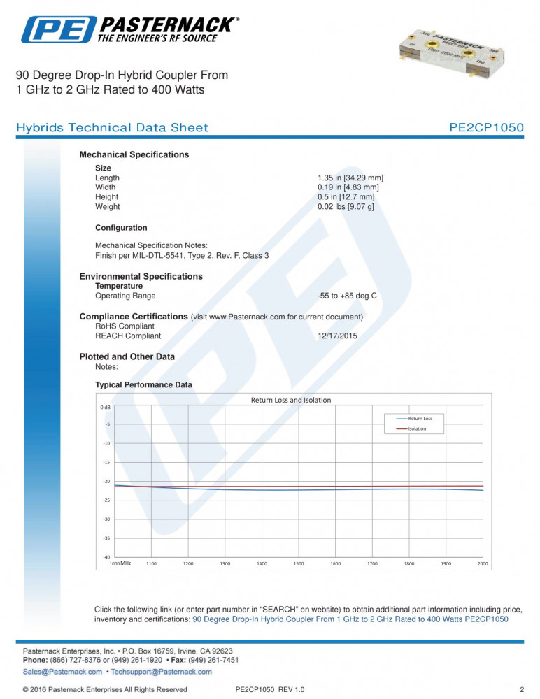PE2CP1050 technical datasheet page 2