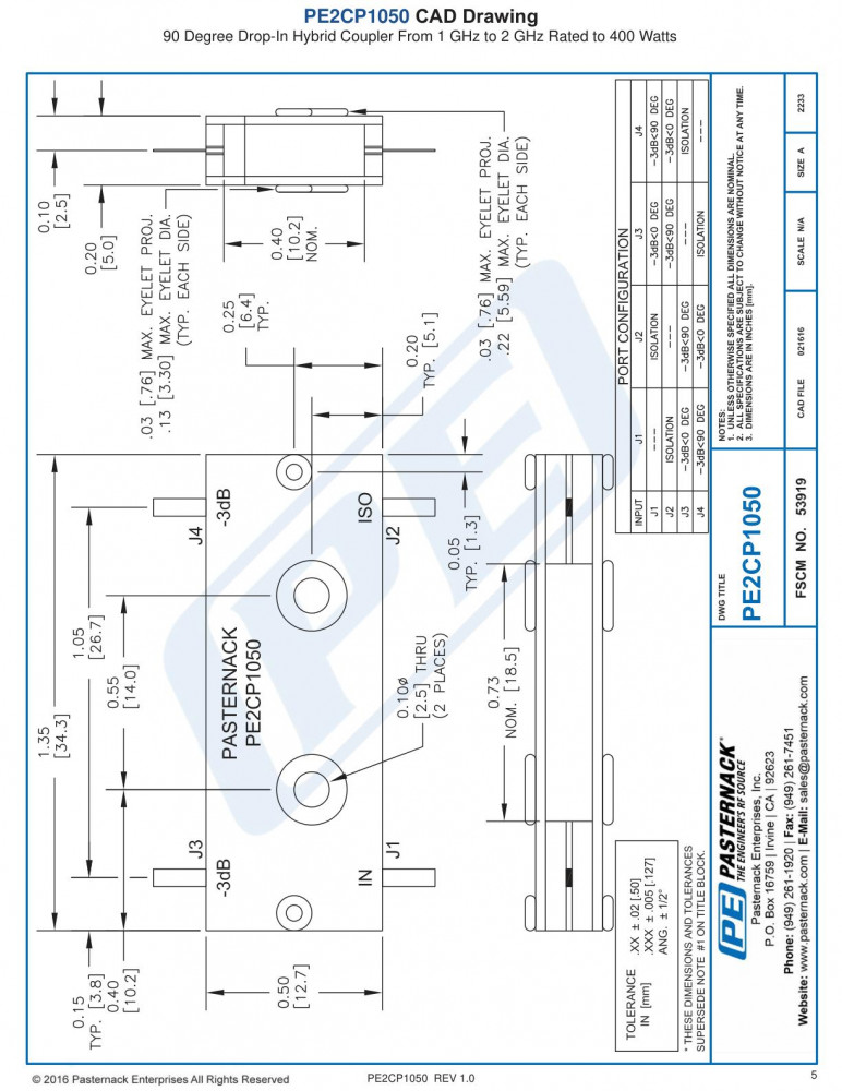 PE2CP1050 technical datasheet page 5