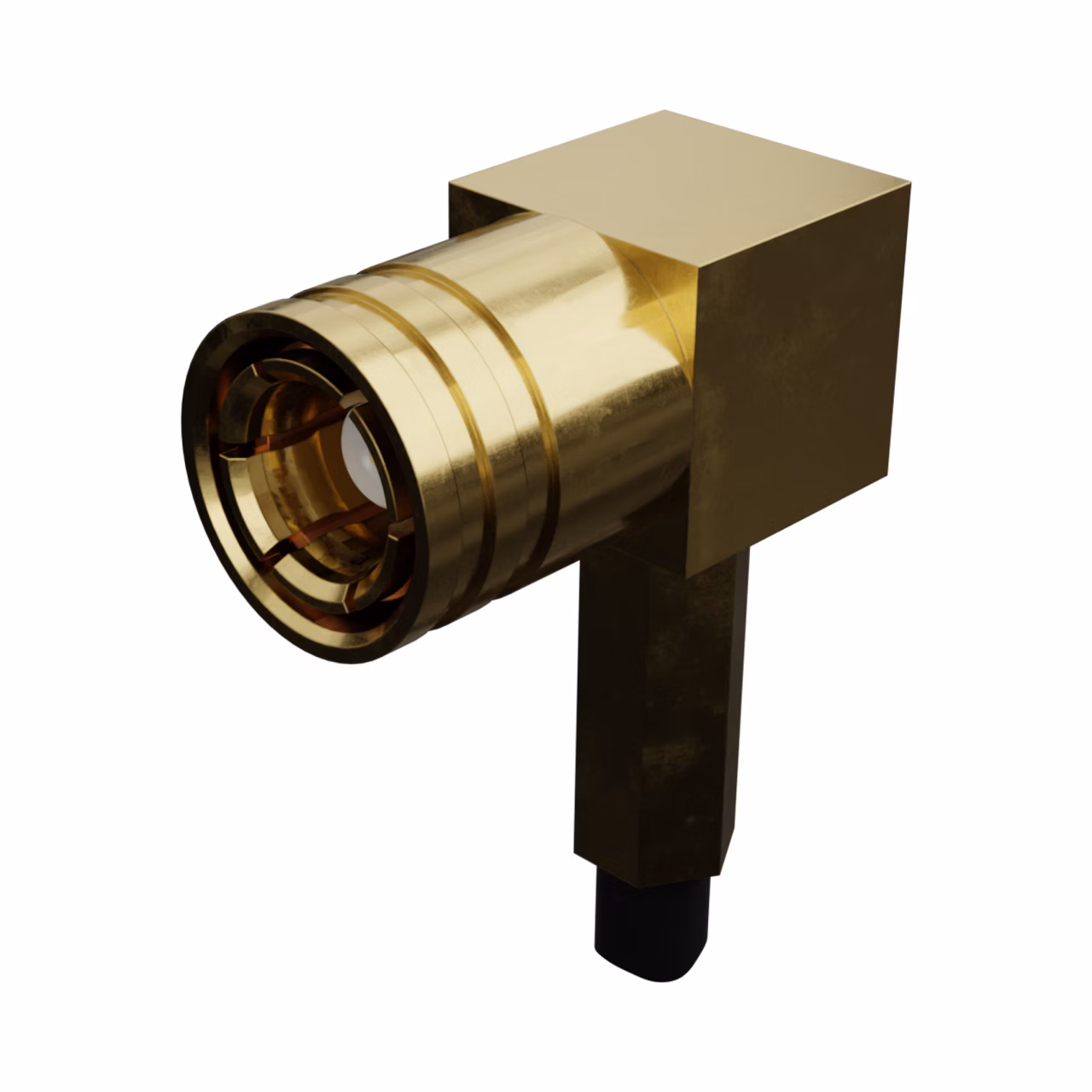SMB Plug, Right-Angle, Crimp, RG-179 Cable, Brass Body, Gold (Au) Plated, One Piece Per Bag, 75 Ohms for sale