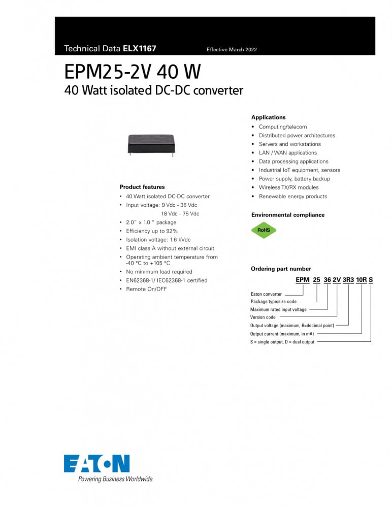 EATON EPM25752V-05R-8R0S datasheet page 1
