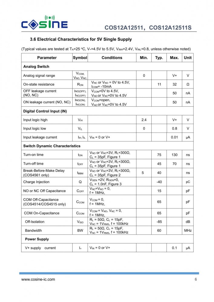 COS12A12511S datasheet page 6