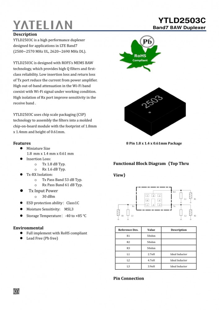 YTLD2503C technical document page 1