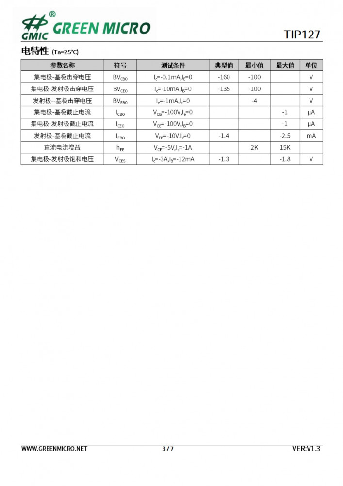 TIP127AT datasheet page 3