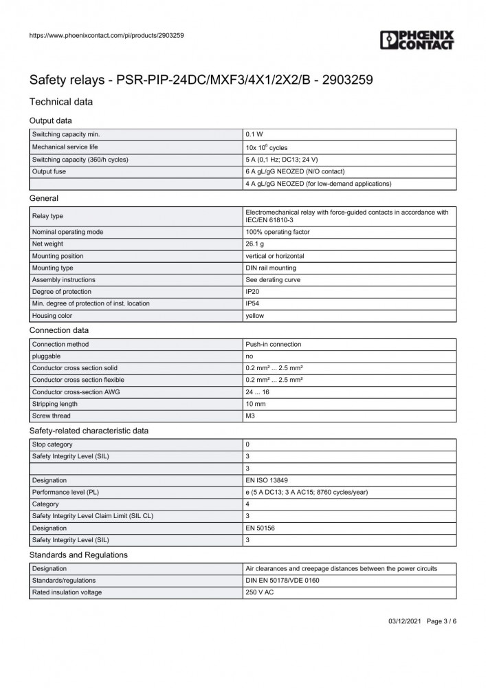 Phoenix Contact 2903259 technical document page 3