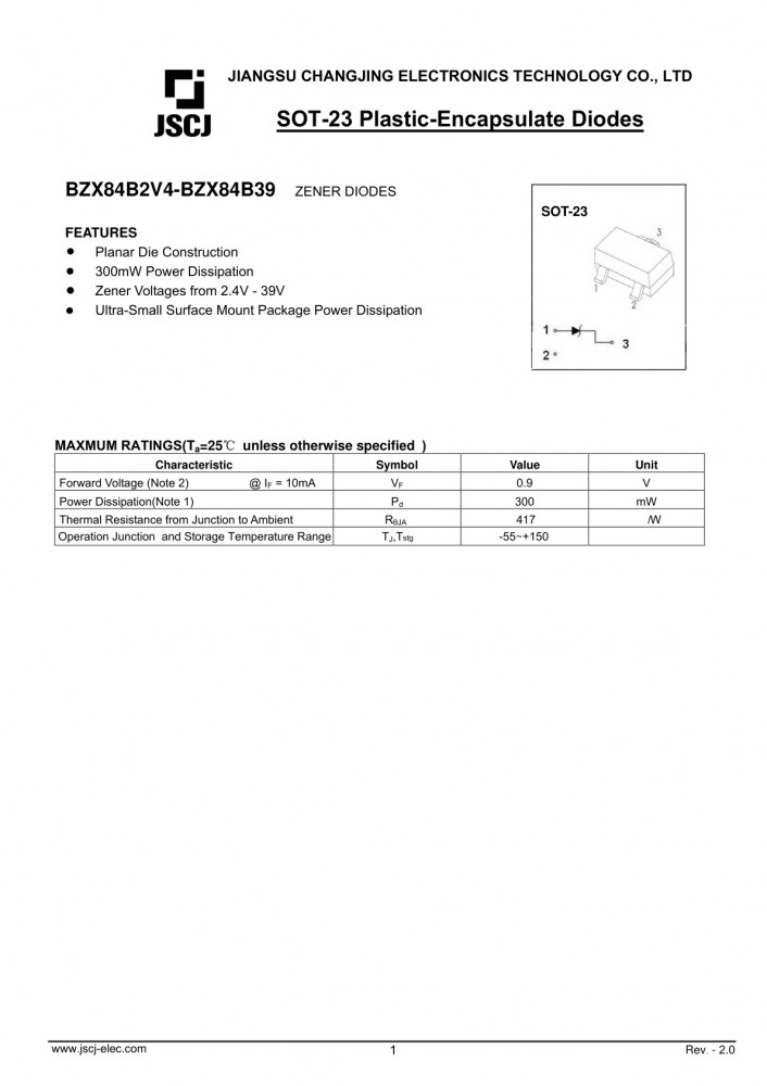 BZX84B10 datasheet page 1
