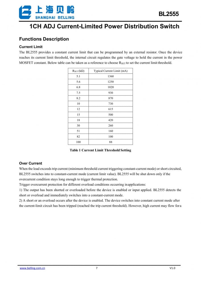 BL2555 datasheet page 7