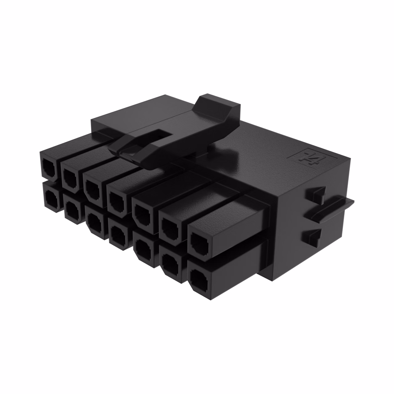 Micro-Fit+ Receptacle Housing, Dual Row, 14 Circuits, UL 94V-0, Low-Halogen, Black for sale