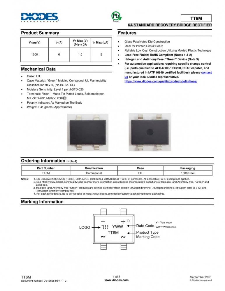 TT6M datasheet page 1