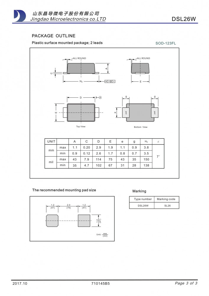 DSL26W datasheet page 3