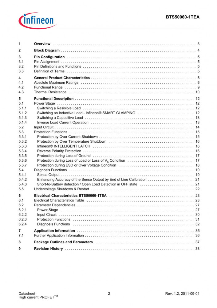 BTS50060-1TEA datasheet page 2