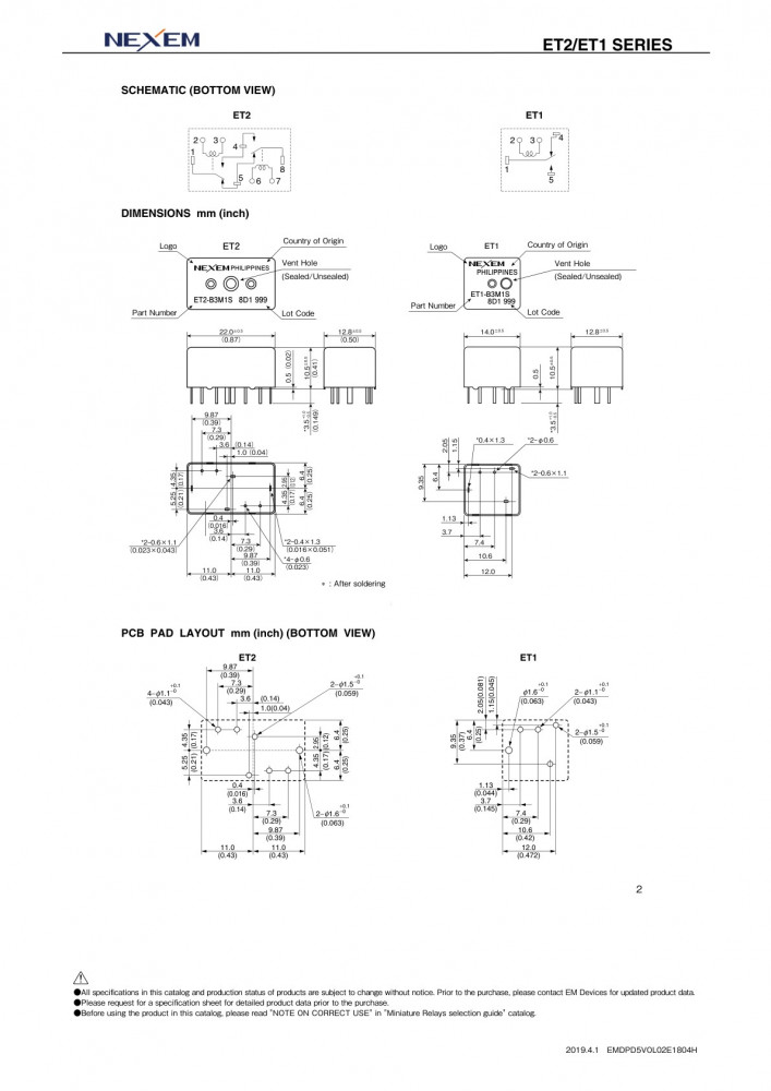 ET1-B3M1S technical document page 2