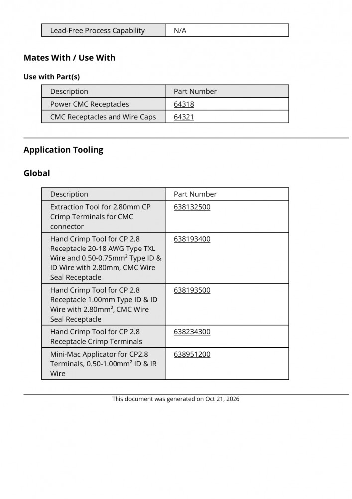 Technical document page 3 for MOLEX 643241149